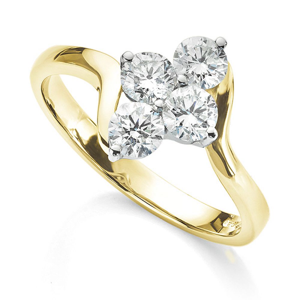 Four-Stone Lab Diamond Cluster Ring