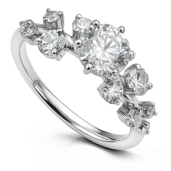 Bespoke Scattered Diamond Engagement Ring