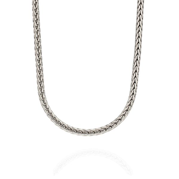 Stainless Steel Plaited Fox Chain Link Necklace