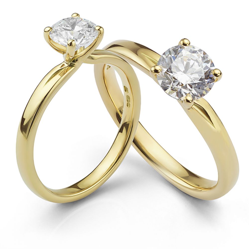 4 Claw Twist Engagement Ring with Double Shoulders