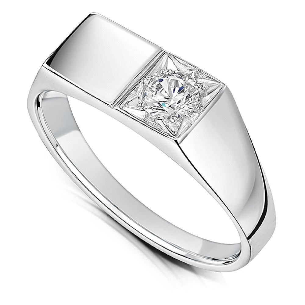 Men's Diamond Signet Ring