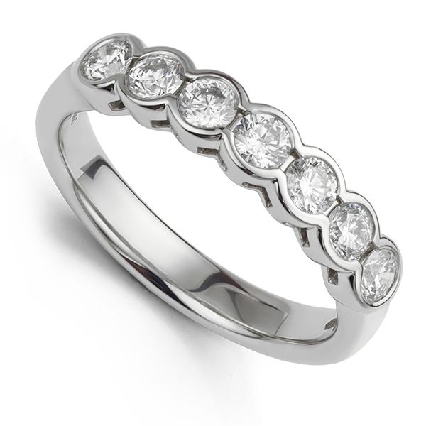 1 Carat Bezel Set Half Diamond Eternity Ring