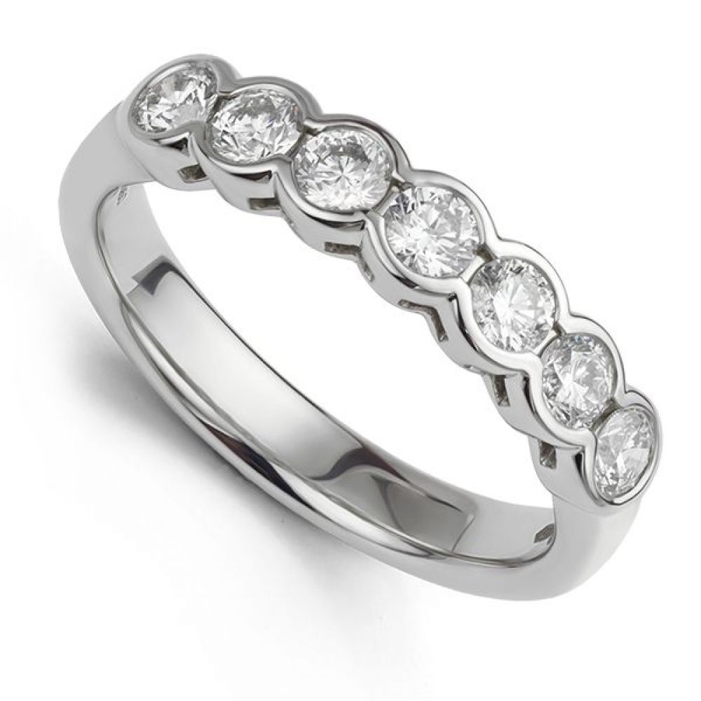 1 Carat Bezel Set Half Diamond Eternity Ring