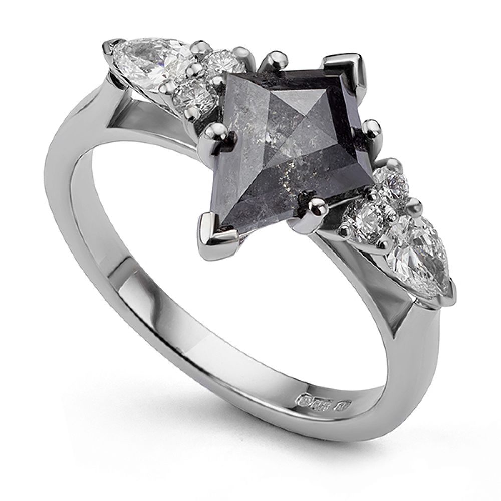 Black Kite Shaped Diamond Ring