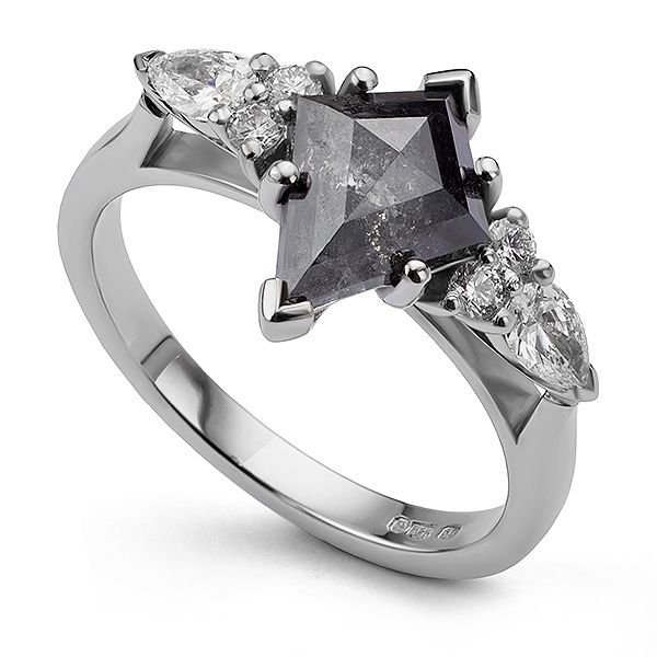 Black Kite Shaped Diamond Ring