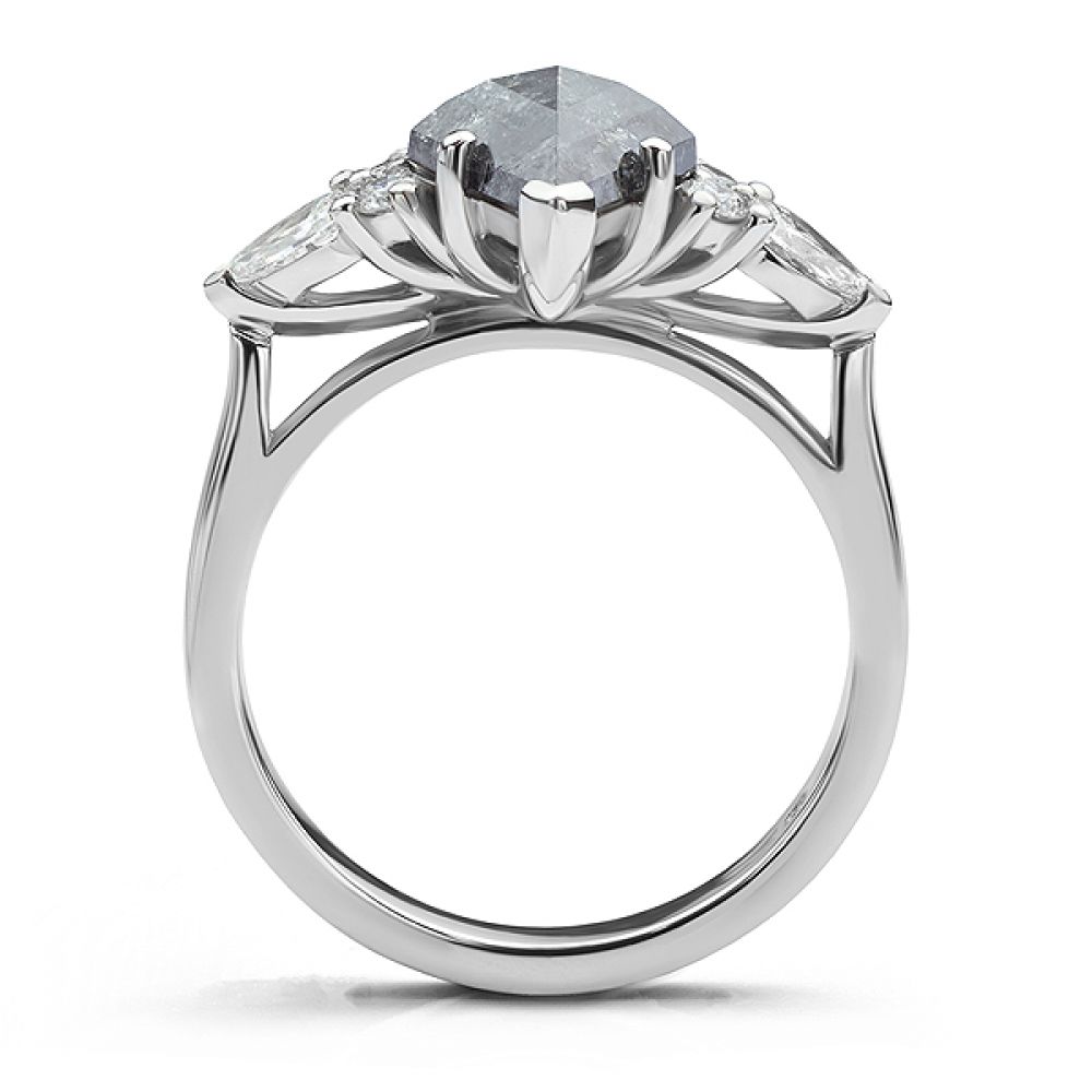 Black Kite Shaped Diamond Ring