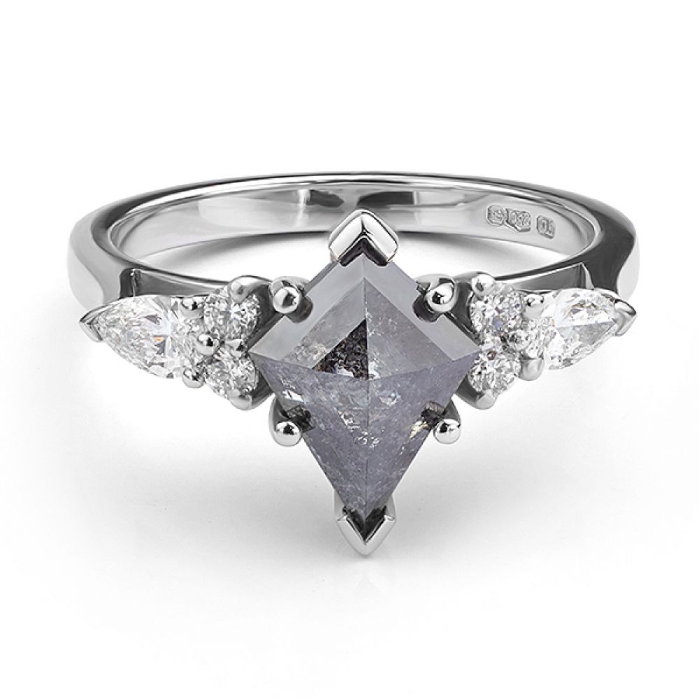 Black Kite Shaped Diamond Ring