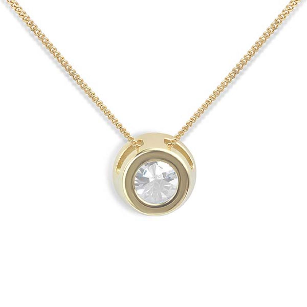 Modern Round Diamond Slider Pendant