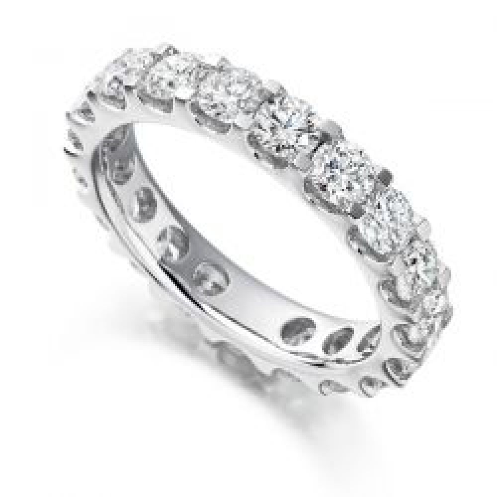 3 Carat Round Diamond Eternity Ring Claw Setting