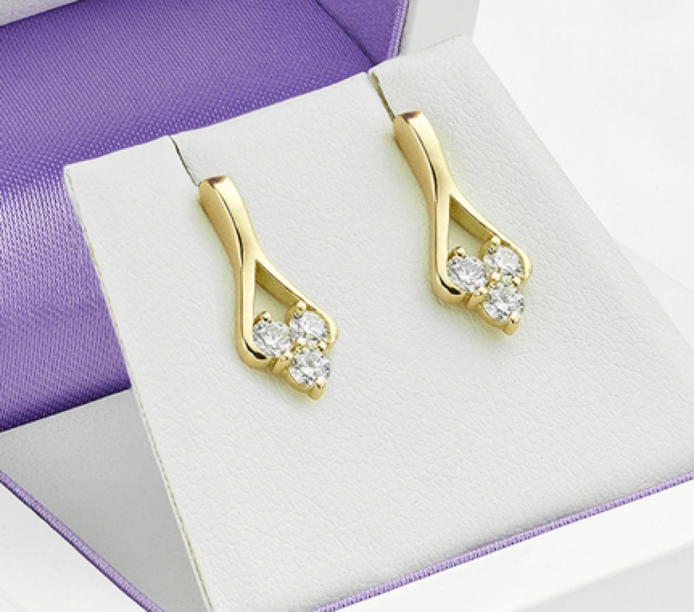Diamond Drop Earrings | Drop Styled Earrings in Platinum & Gold
