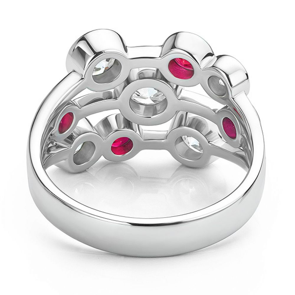 Ruby and Diamond Bubble Ring