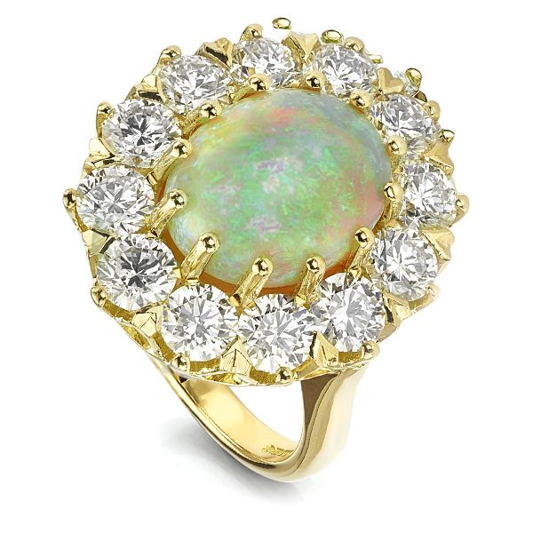 Antique Opal and Diamond Ring