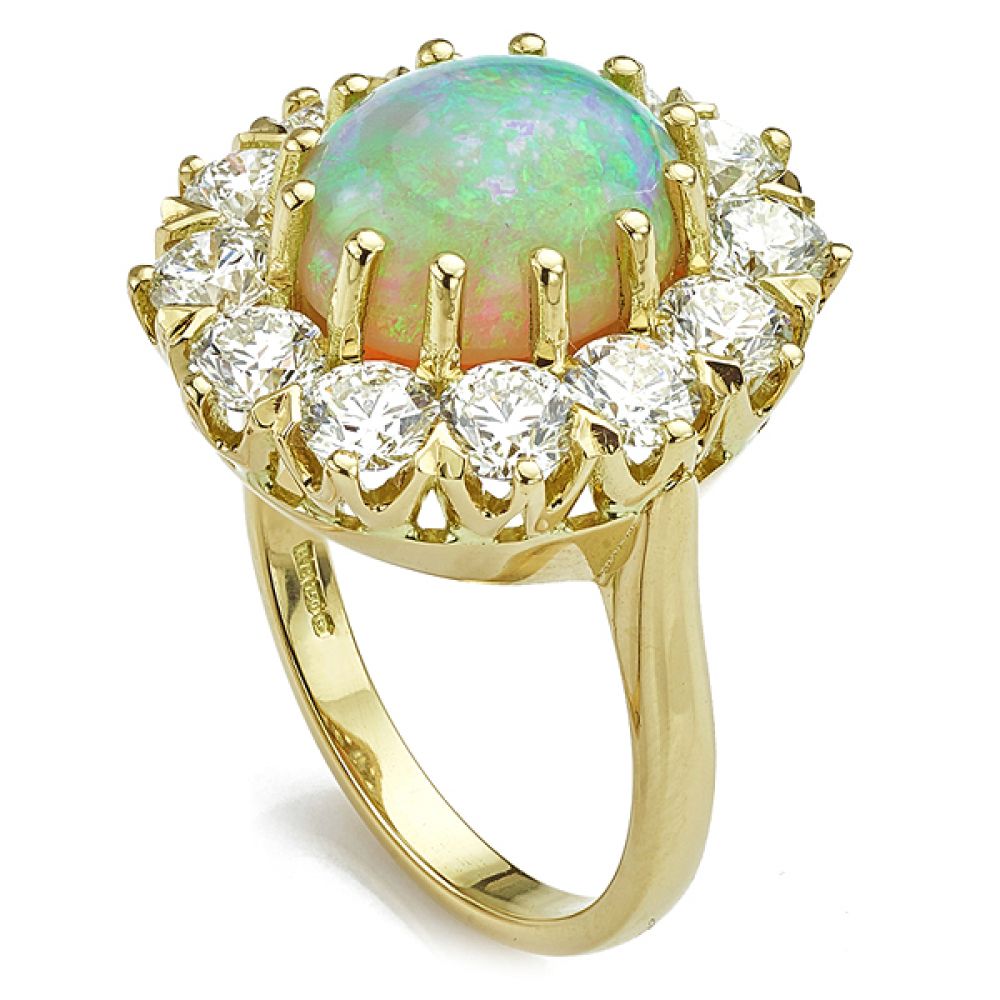 Antique Opal and Diamond Ring