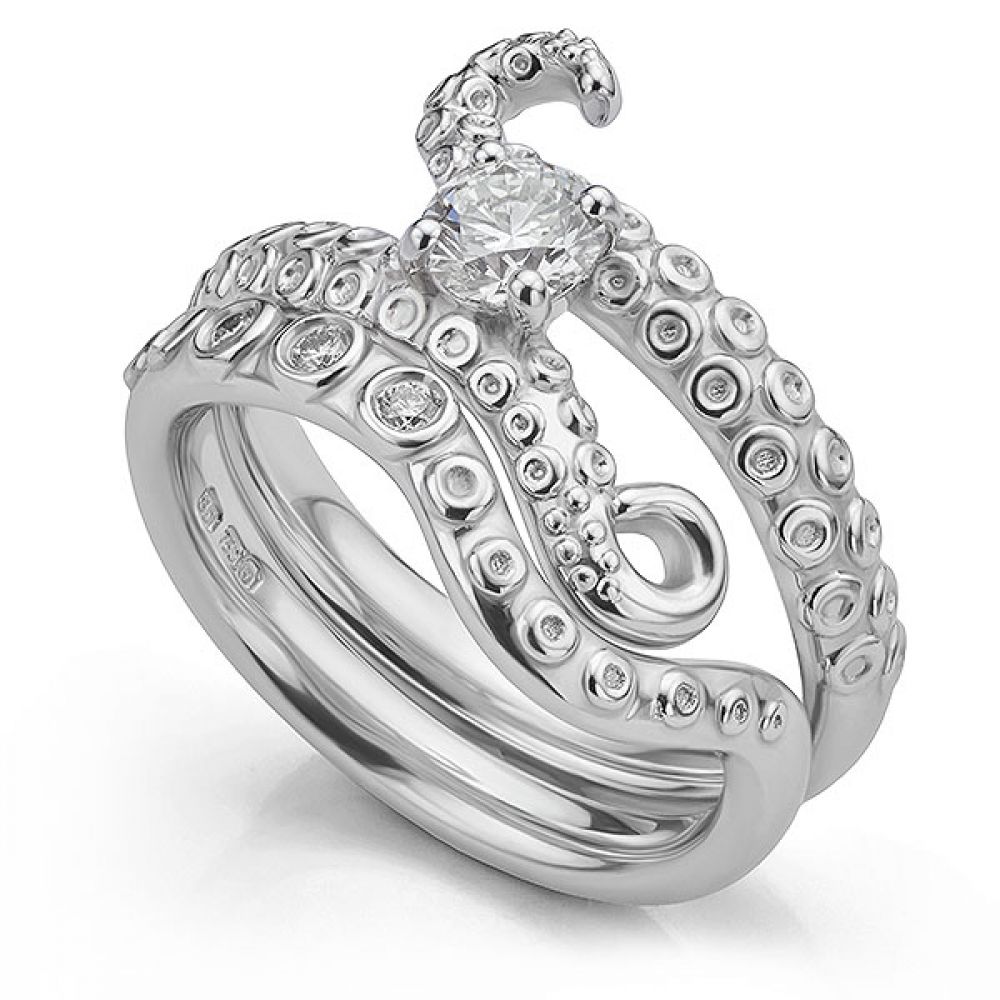 Diamond Octopus Wedding Ring Crafted by Bespoke Design