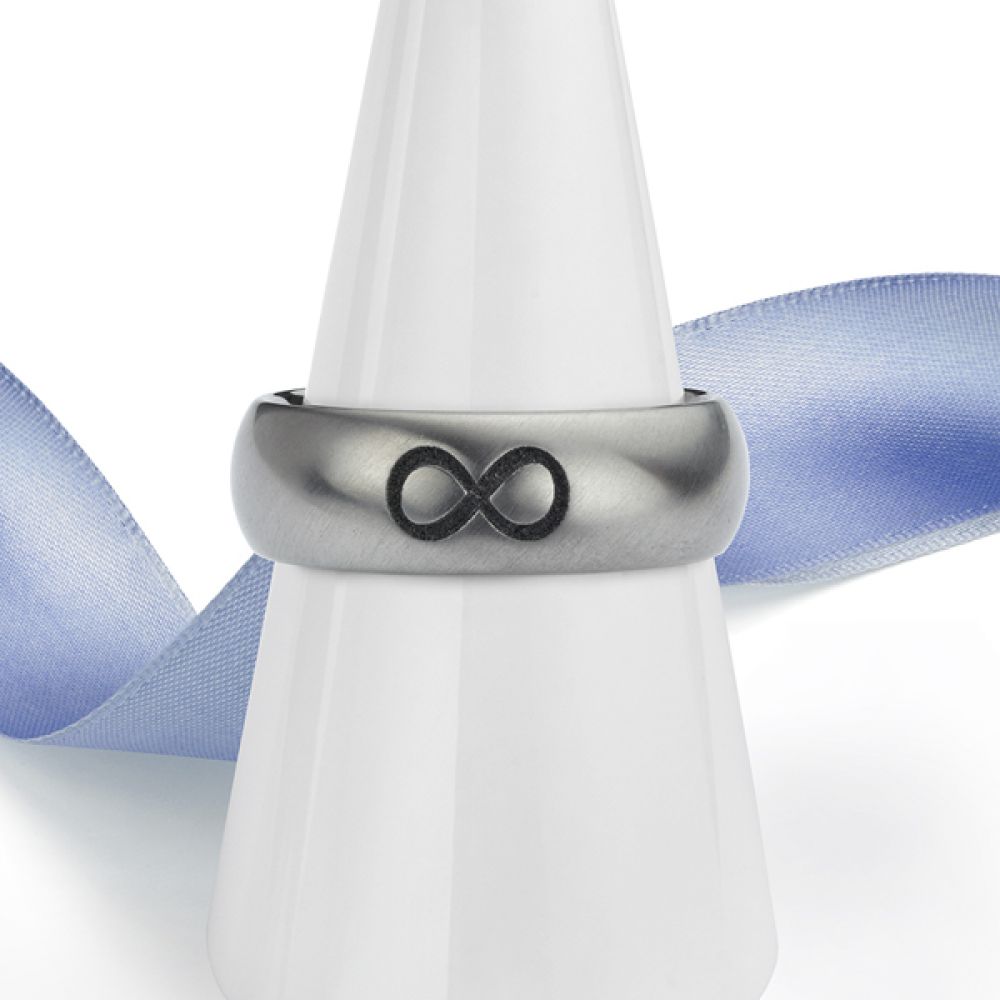 Men's Infinity Wedding Ring - Satin Finished Titanium