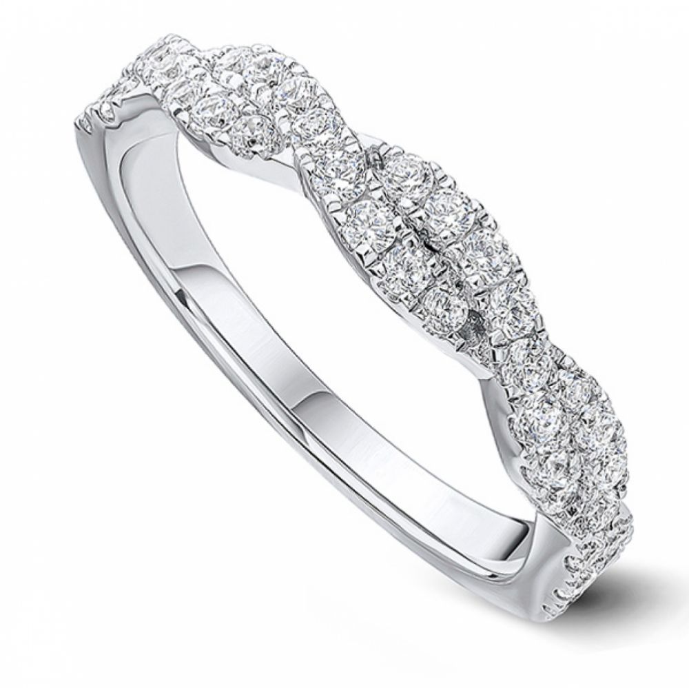 Lab-Grown Diamond Ribbon Twist Ring