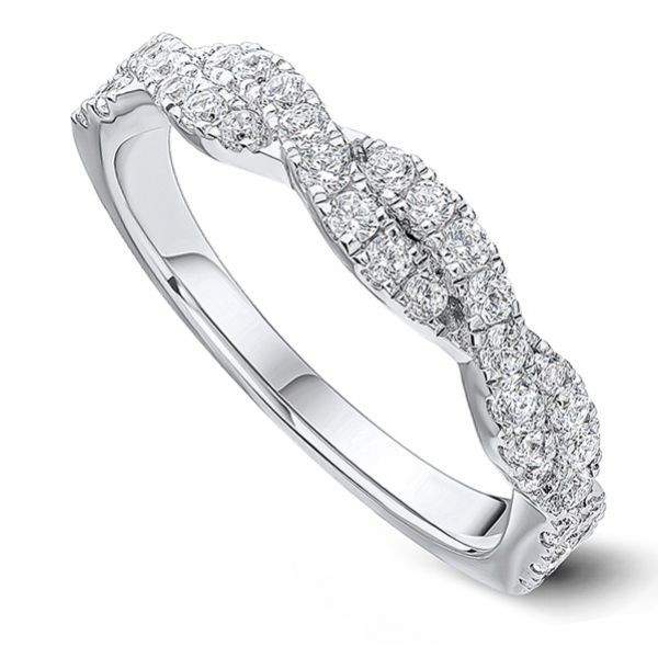 Lab-Grown Diamond Ribbon Twist Ring