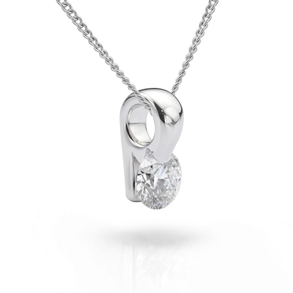 Flawless Floating Diamond Necklace - Tension-Set Diamond Pendant in ...