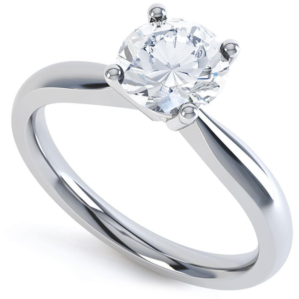 Perfect Four Claw Round Solitaire Engagement Ring