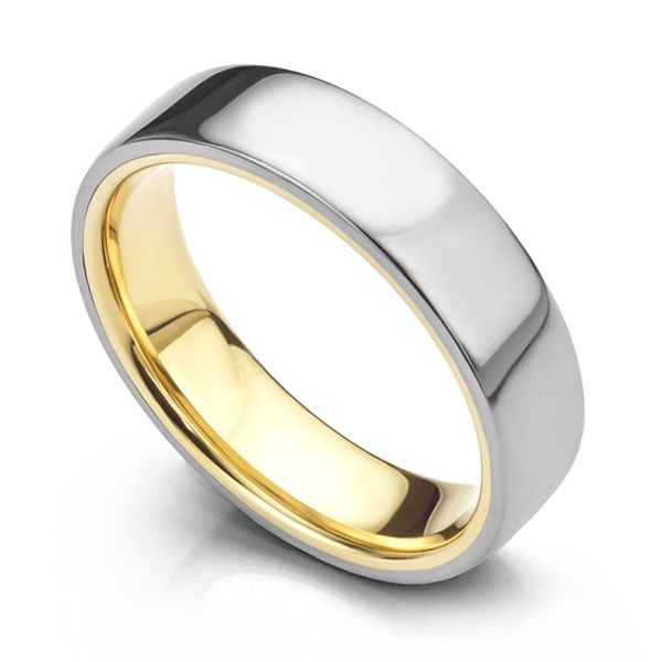 Polished Zirconium and Gold Wedding Ring