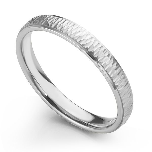 Frosted Bark Wedding Ring - Tree Bark Textured Wedding Band