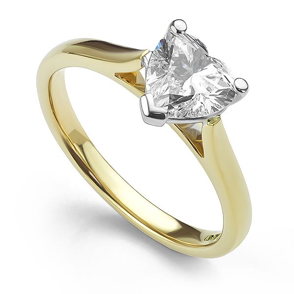 1 Carat Lab Grown Heart Shaped Diamond Solitaire Engagement Ring