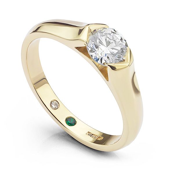 Bespoke Tension-Set Engagement Ring with Flush-Set Birthstones