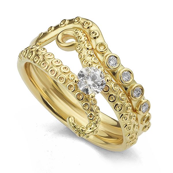 Yellow Gold Octopus Ring