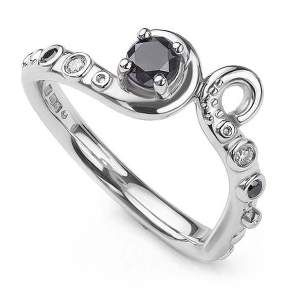 Black Diamond Octopus Ring