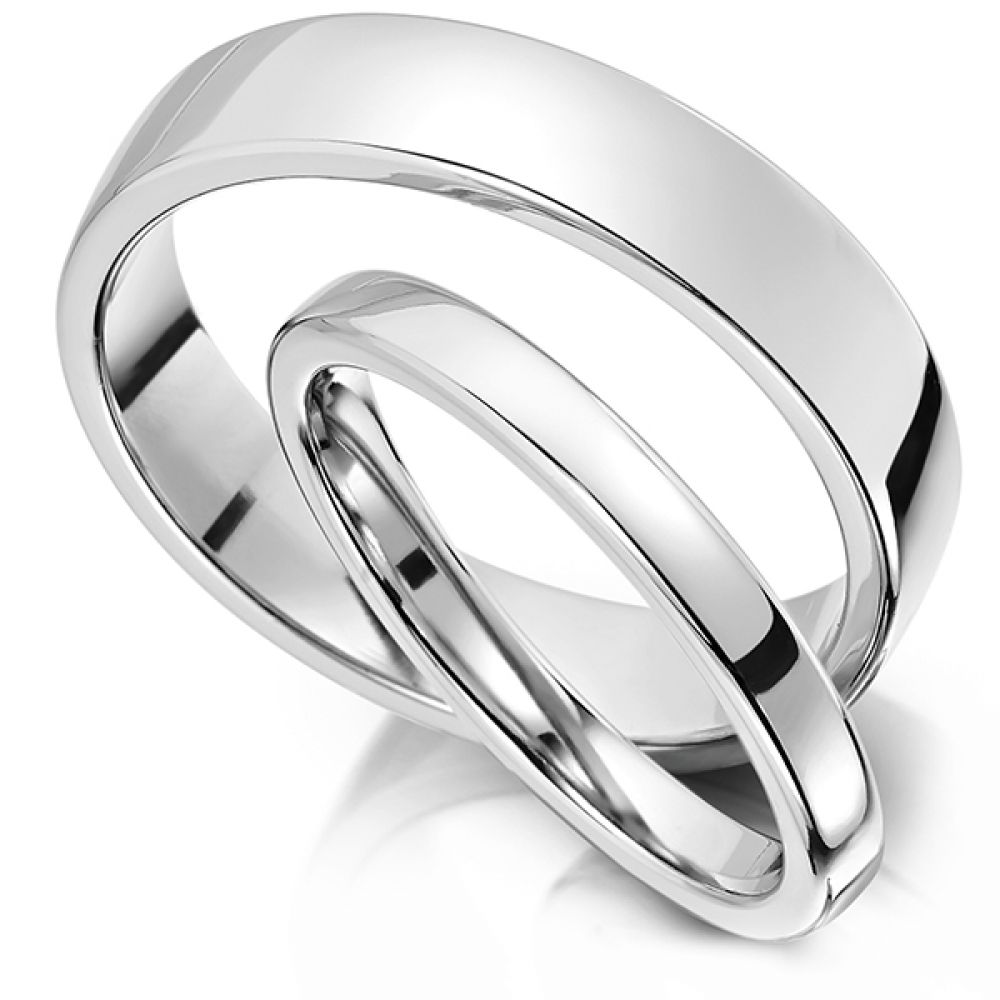 Slight Court Wedding Ring with Polished Edge