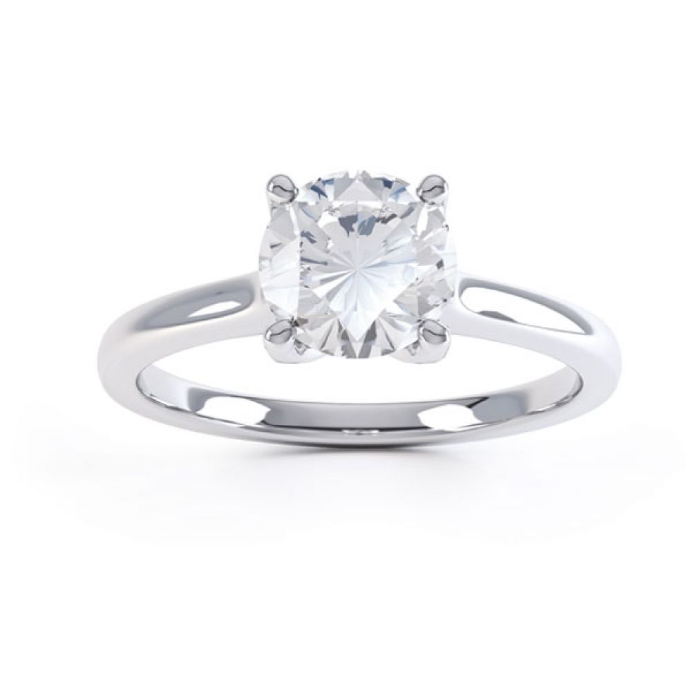 Simple 4 Claw Solitaire Diamond Engagement Ring