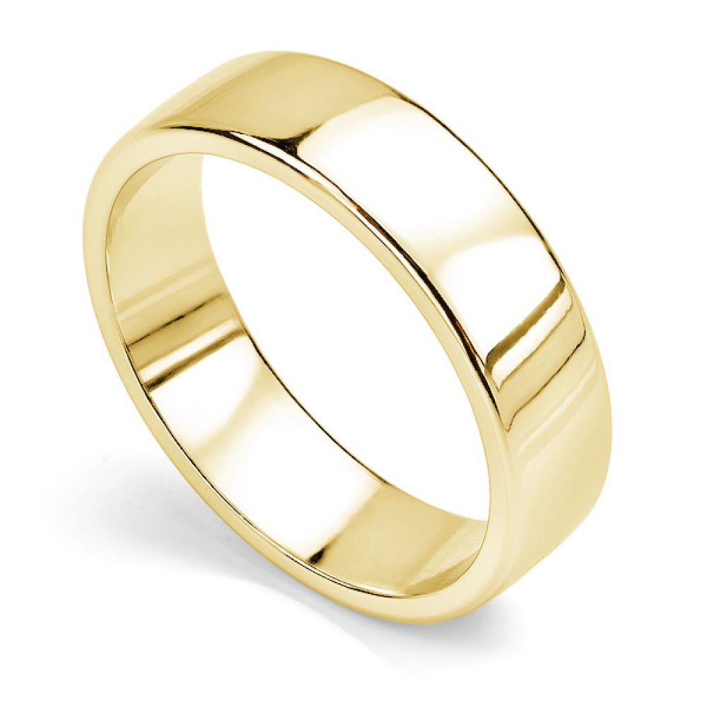 Slight Court Wedding Ring with Polished Edge