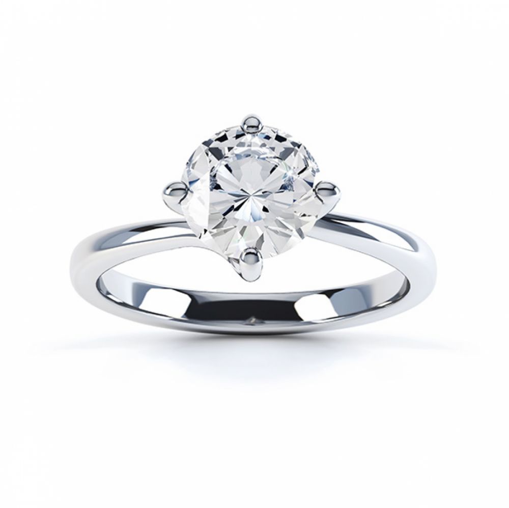 4 Claw Twist Engagement Ring | Round Solitaire Twist Setting