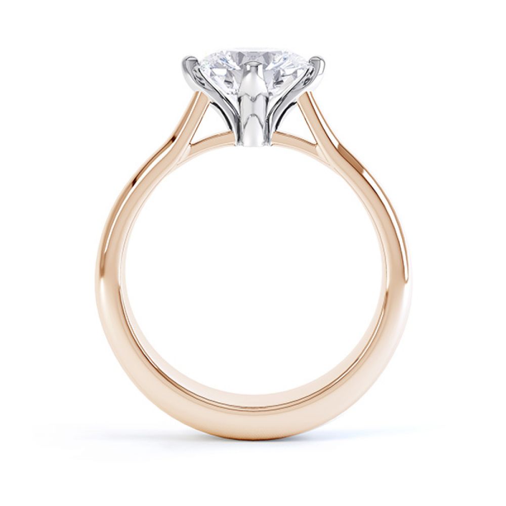 Low Compass Set 4 Claw Round Solitaire Ring