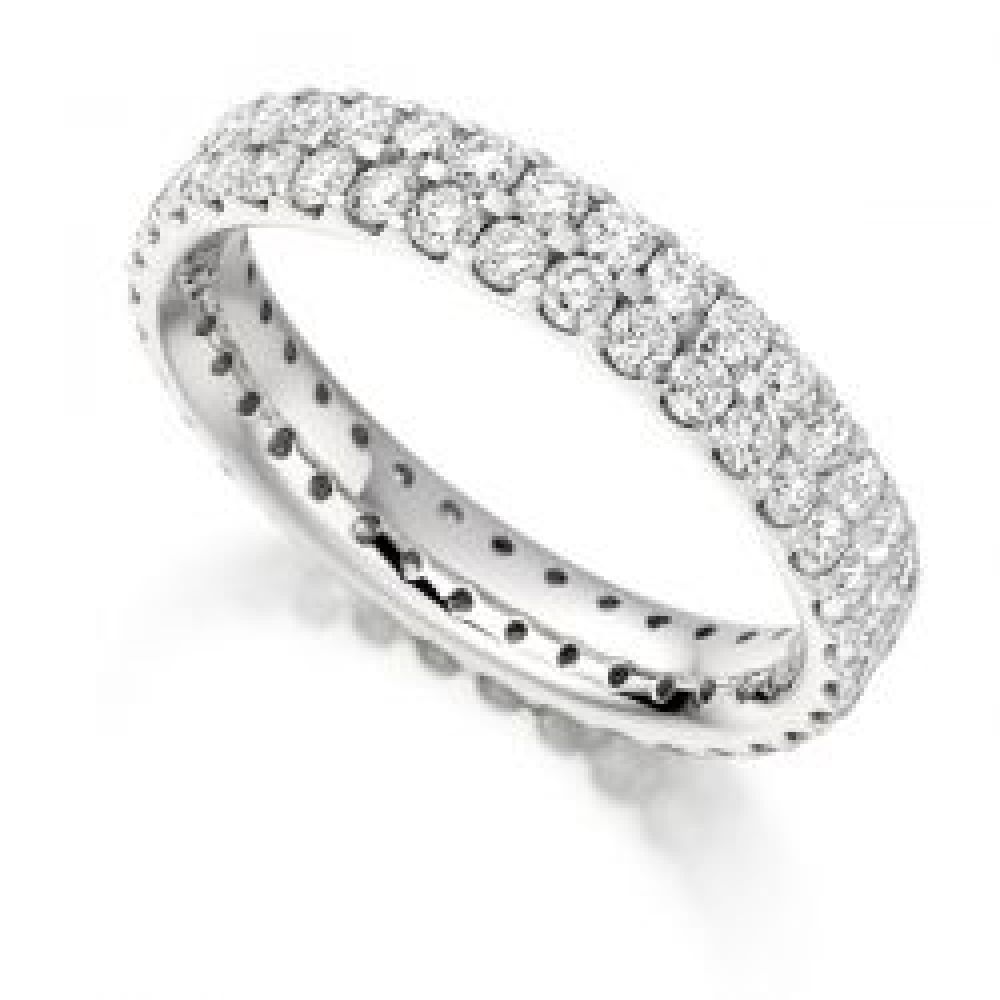 1.50ct 2 Row Pavé Set Full Diamond Eternity ring