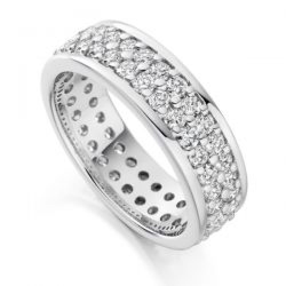 2 Carat Wide 6.1mm Double Row Full Eternity Ring