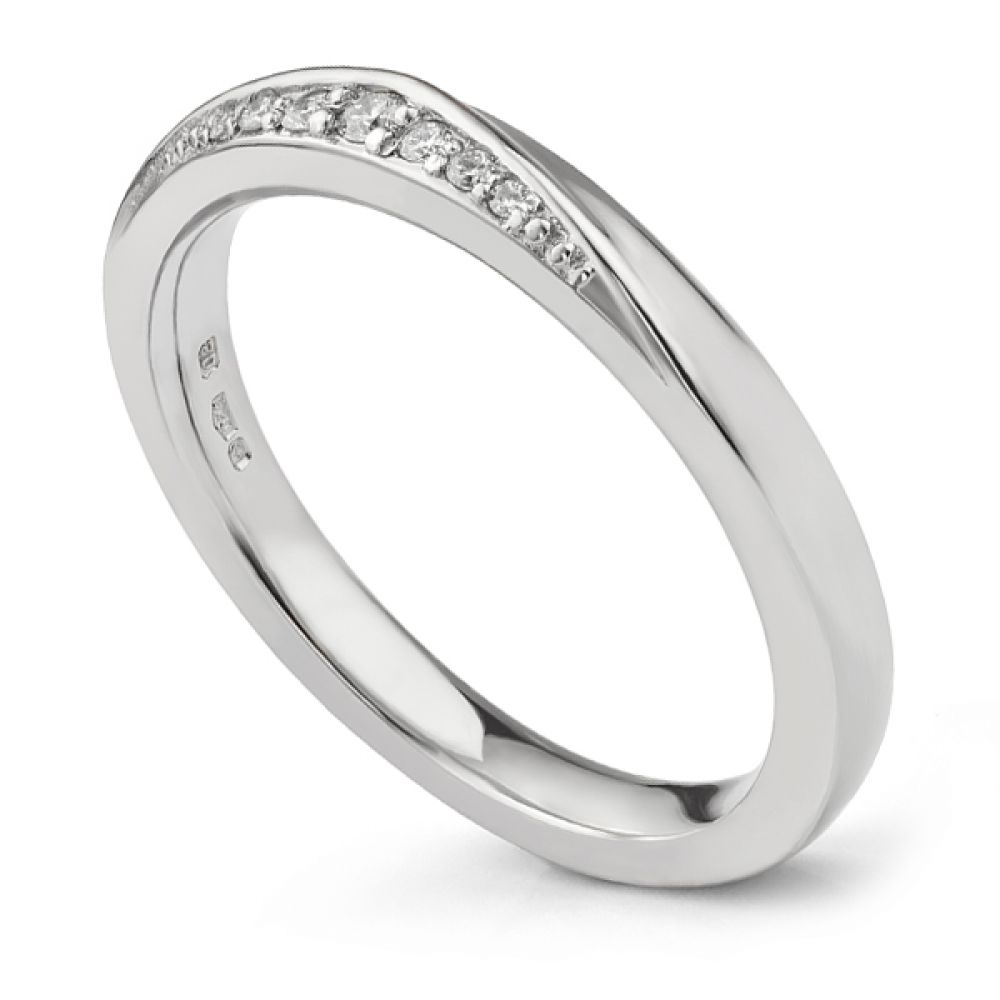 Treasured Moments Contoured Diamond Set Wedding Ring