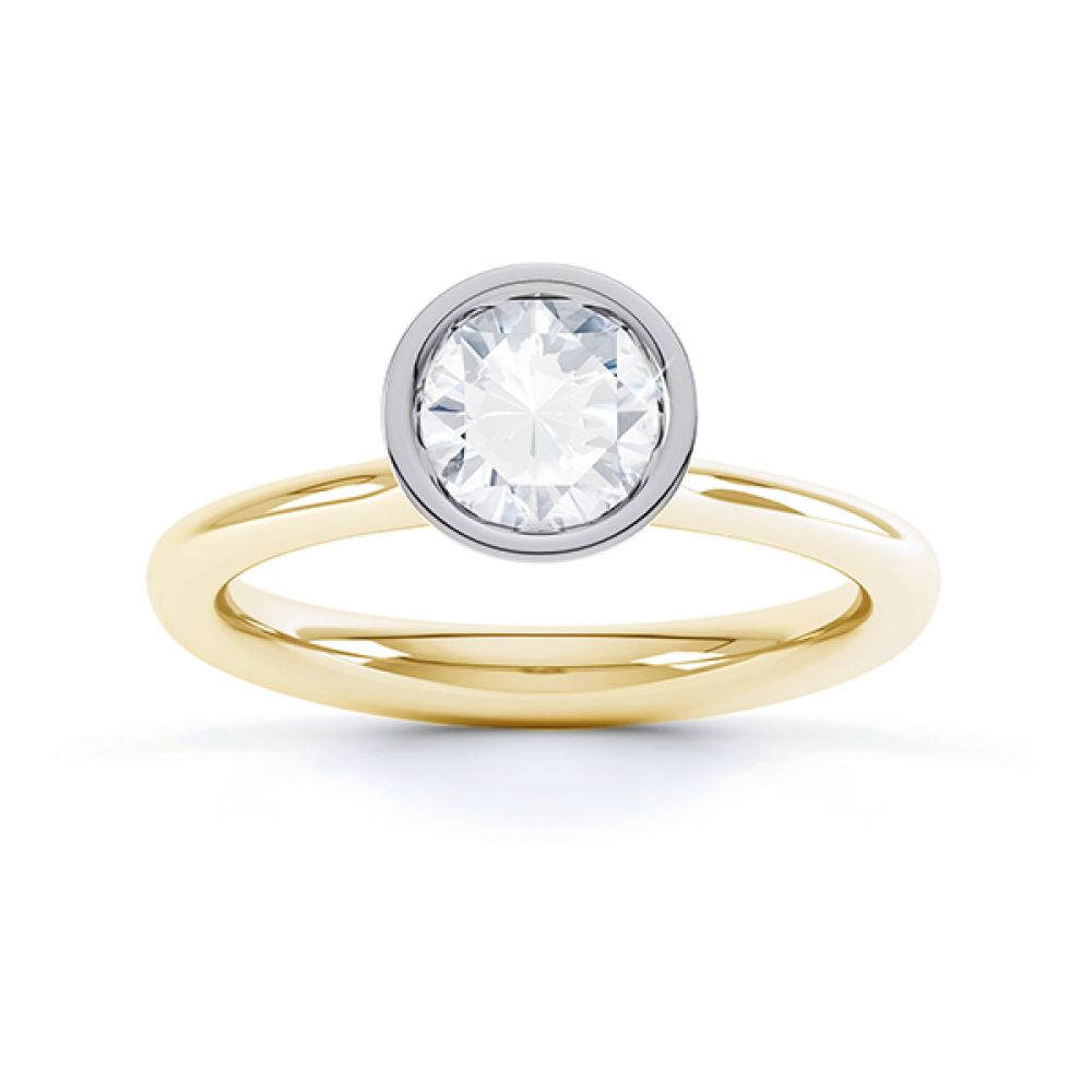 Oceana Rub-Over Bezel Solitaire Diamond Engagement Ring