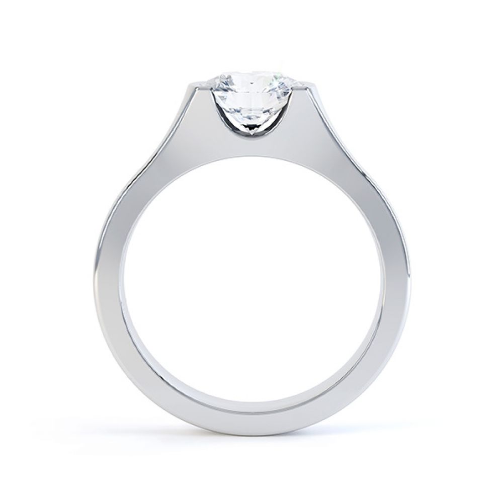 Modern Open Part Bezel Solitaire Engagement Ring