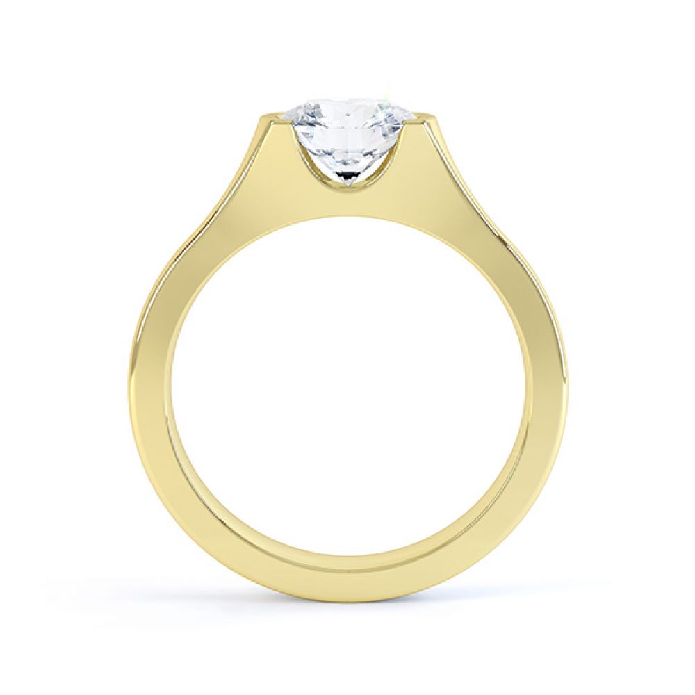 Modern Open Part Bezel Solitaire Engagement Ring