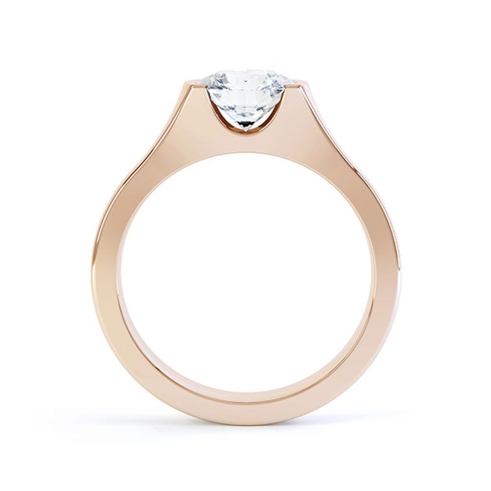 Modern Open Part Bezel Solitaire Engagement Ring