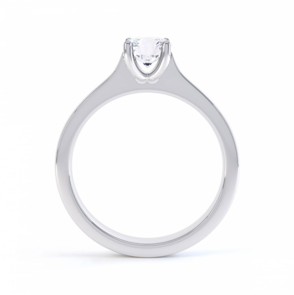 Elegant 4 Claw Round Diamond Solitaire Ring