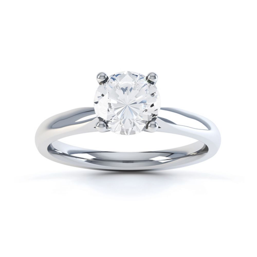 4 Prong Diamond Solitaire Ring with Open Shoulders