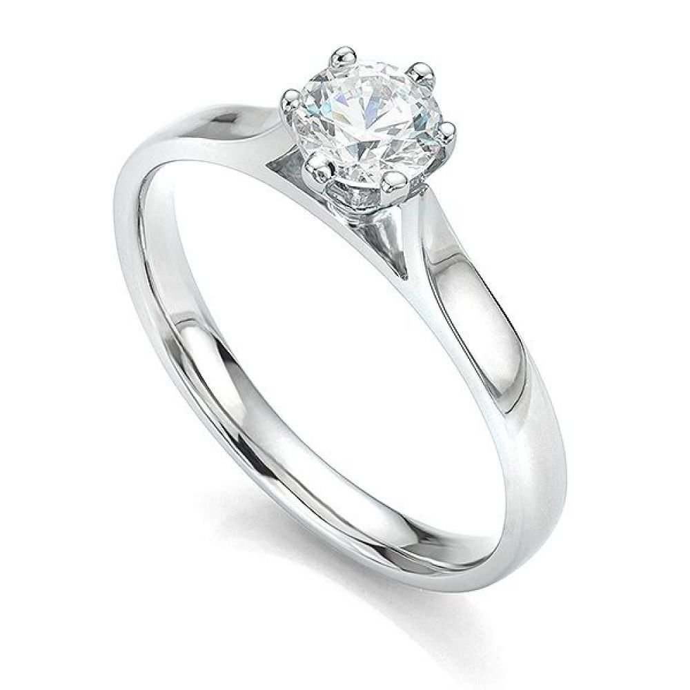 Ballerina 6 Claw Tiffany Style Solitaire Engagement Ring