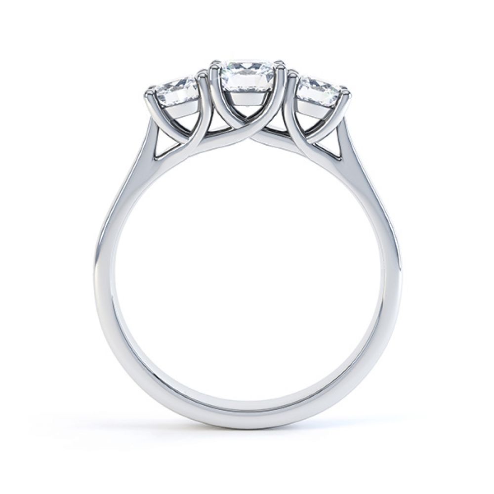 Graduated 3 Stone Engagement Ring with Trellis Setting