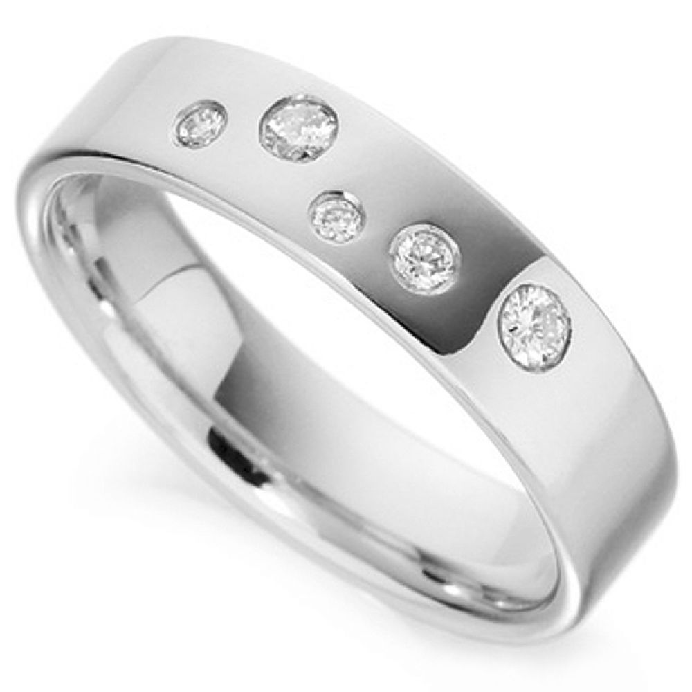 Scattered Diamond Wedding Ring