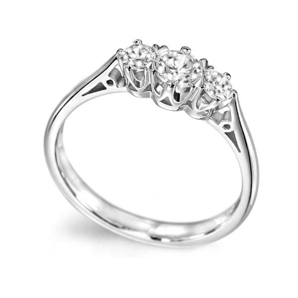 Victoria Traditional 3 Stone Diamond Engagement Ring