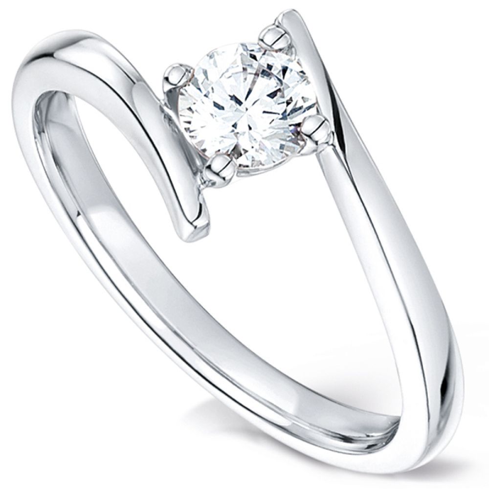 Penelope Solitaire Crossover Diamond Engagement Ring