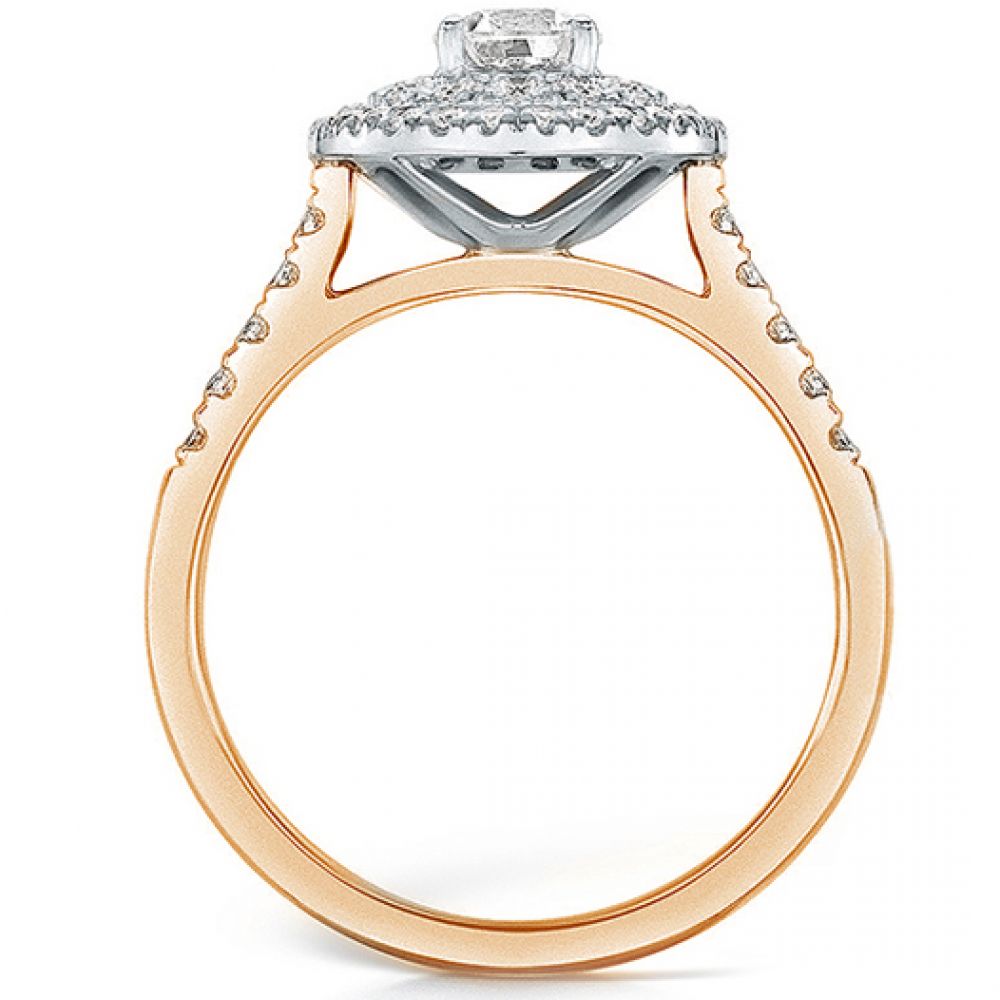 Double Halo Round Diamond Engagement Ring