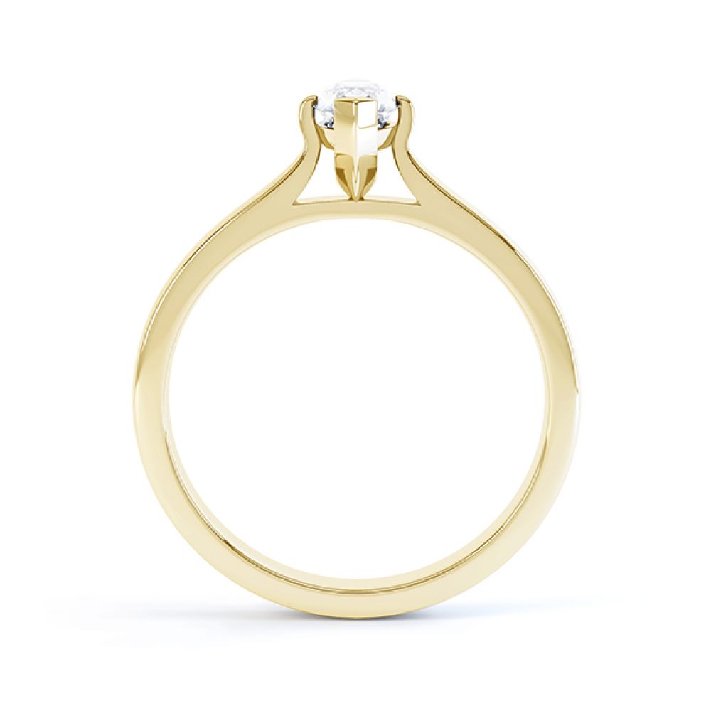 4 Claw Marquise Solitaire Diamond Engagement Ring